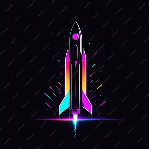 Premium Vector Vector Illustration Of The Space Rocket On Black