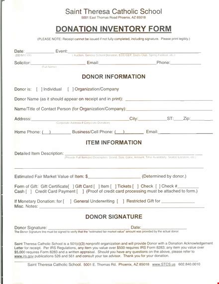 Free School Donation Inventory Template Track Donated Items With Ease