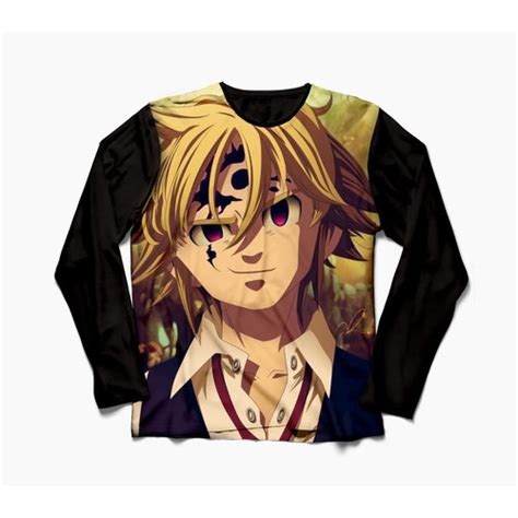 Camisa Camiseta Longa Nanatsu No Taizai Evil Meliodas G Shopee Brasil