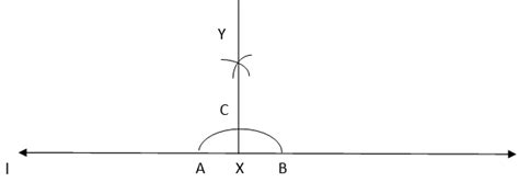 draw a line l and a point x on it through x draw a line segment xy