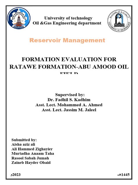 Reservoir Management Finel Report Pdf Permeability Earth Sciences