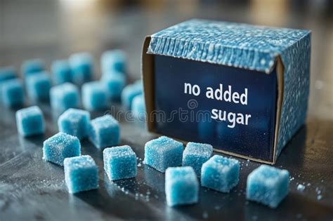 Premium Packaging Design With Blue Sugar Cubes Emphasizing No Added