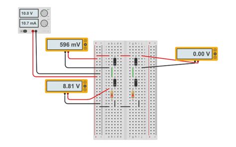Circuit Design Diodi 2 Tinkercad