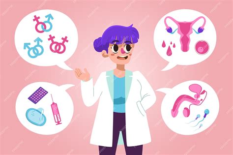 Ilustración De Educación Sexual Dibujada A Mano Vector Premium