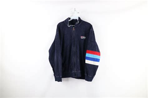 Vintage Vintage Fila Bjorn Borg Striped Velour Tennis Track Jacket