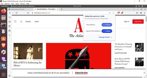 Brave News Subscribe Button Shouldnt Show Unless The User Has Opted