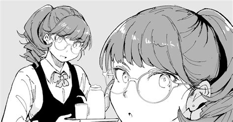 オリジナル おしゃれなカフェの眼鏡女子店員さん はだしのケンジのイラスト Pixiv