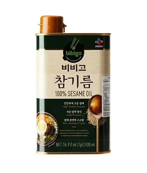 Cj Bibigo 100 Sesame Oil 500ml 비비고 참기름 캔 500ml Megamart Megakfood