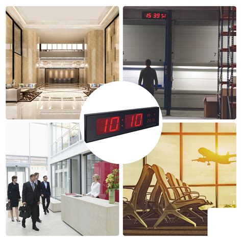 Perel Wc208 Wall Clock With Led Display Digital Black Red Velleman Wholesaler And