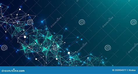 Abstract Plexus Vector Background Glowing Particles Dynamic Flow Stock Vector Illustration Of