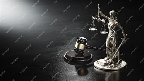 법률 법률 시스템 정의 범죄와 폭력 개념 테마 및 망치 D 렌더링 그림 프리미엄 사진