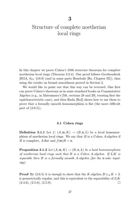 Structure Of Complete Noetherian Local Rings Chapter 3 Smoothness Regularity And Complete