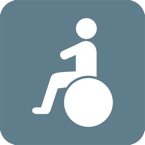 Sitting On Wheelchair Glyph Round Background Icon 13382122 Vector Art