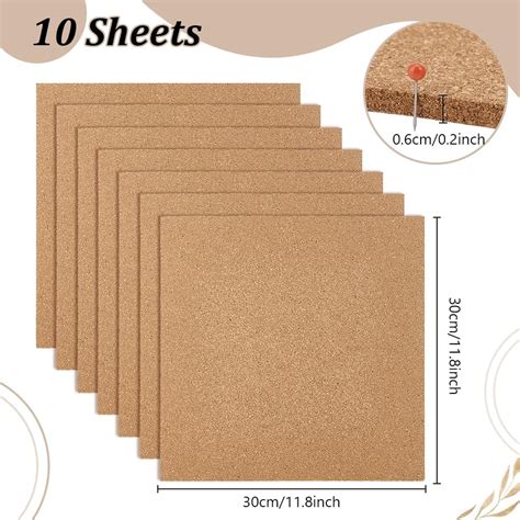 10pcs Cork Board 12x12 14 Cork Tiles Square Pin Board Bulletin