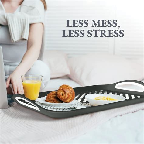 Buy Rectangular Non Slip Serving Tray With Handles That Are Easy To
