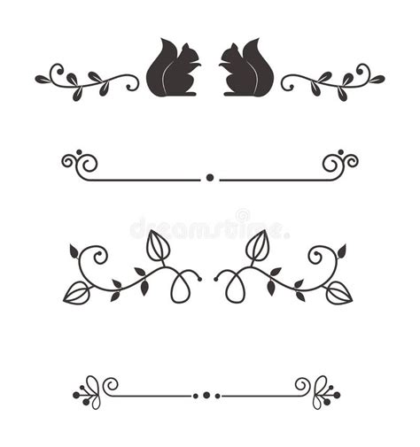 Text Separators Deccoration Vector Set Stock Vector Illustration Of