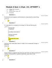 Module 6 Quiz 1 Docx Module 6 Quiz 1 Chpt 15 ATTEMPT 1 Cour Se Test Statu S SPRING 2019