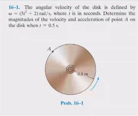 Solved The Angular Velocity Of The Disk Is Defined By Chegg Com
