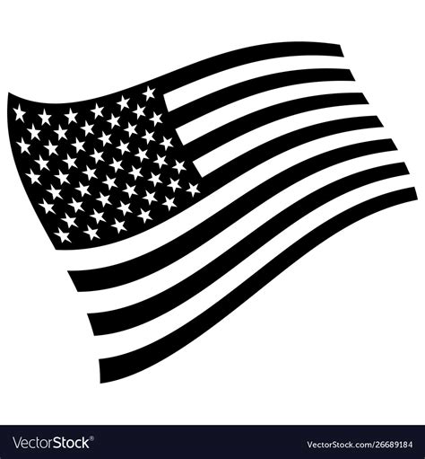 American Flag Grayscale Royalty Free Vector Image