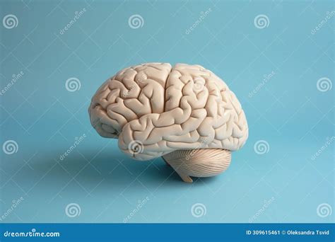 Human Brain On A Blue Background Medicine Concept Concept Of Human