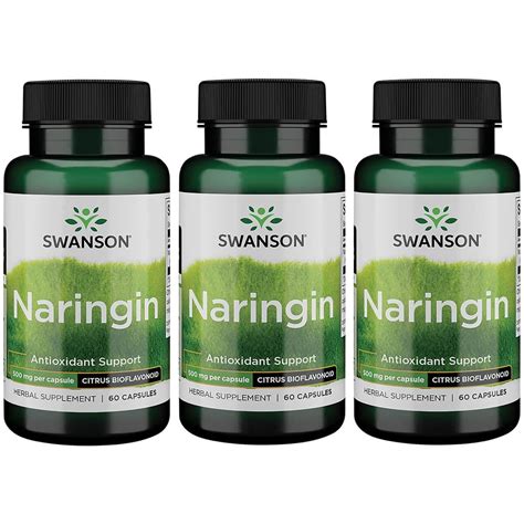 Swanson Naringin Citrus Bioflavonoid 500 Mg 60 Caps 3 Pack