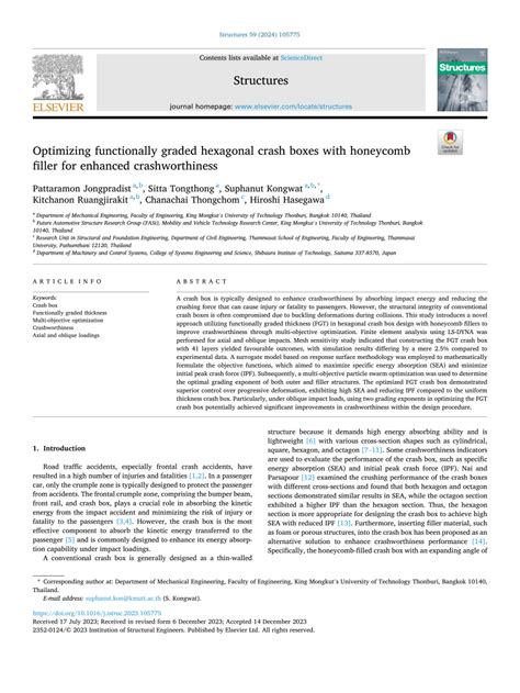 Pdf Optimizing Functionally Graded Hexagonal Crash Boxes With