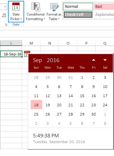 Inserting Calendar Drop Down In Excel 2016 Calendar Template 2019