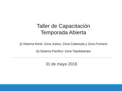 PDF Taller de Capacitación Temporada Abierta DOKUMEN TIPS