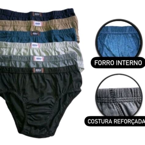 Kit 10 Cuecas Adulto Tradicional Slip 100 Algodão P M G GG Shopee Brasil