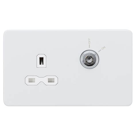 Knightsbridge 13a 2 Gang Double Pole Lockable Key Switch Socket ƒ