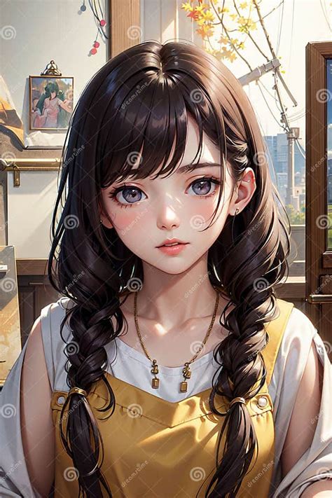 Aesthetic Anime Art Portrayal Of A Beatiful Girl In The Style Of