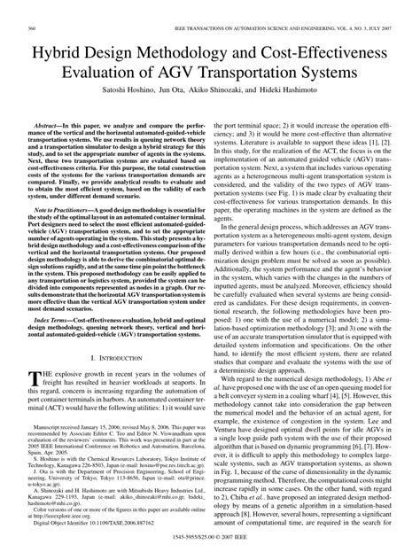 Pdf Hybrid Design Methodology And Cost Effectiveness Evaluation Of Agv Transportation Systems
