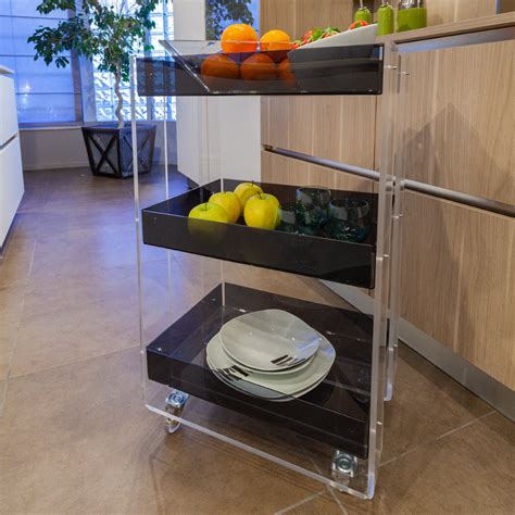 Carrello In Plexiglass Da Cucina A Tre Vassoi Plex Design L