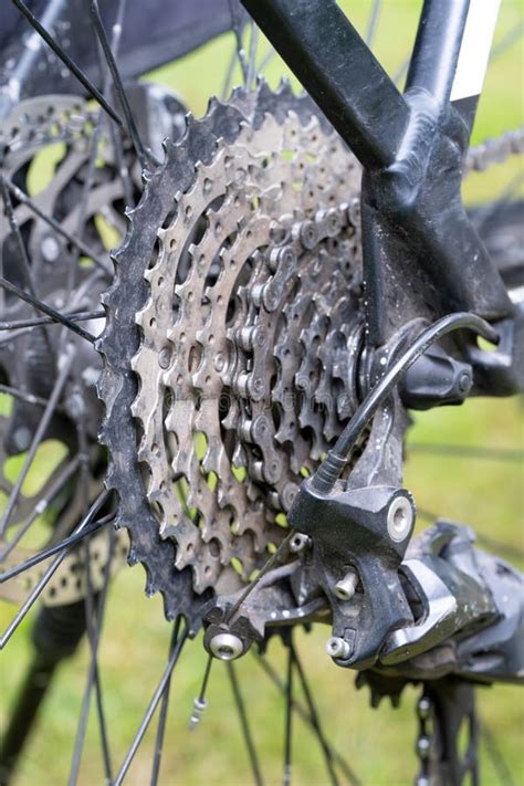 Mechanical Symphony Close Up Of Bicycle Derailleur Gears Stock Photo