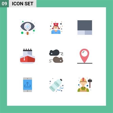 Universal Icon Symbols Group Of 9 Modern Flat Colors Of Holiday Test