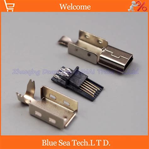 Free Shipping Sets Mini USB Plug Connector Pin Male Set Mini USB P Plug In In