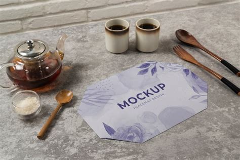 Premium Psd Floral Table Placemat Mock Up Design