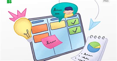 Planning With Kanban Board And Notepad Notes Illustrations Ft Planning With Kanban Board And Notepad Notes Illustrations Ft