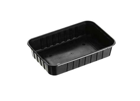Genfac 500ml Ribbed Rectangular Container Black Directserv