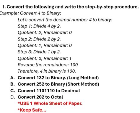 I Convert The Following And Write The Step By Studyx