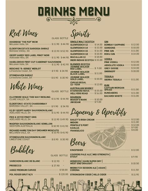 Drinks Menu Jalsa Indian Bar And Restaurant