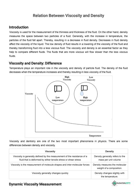 Relation Between Viscosity And Density Relation Between Viscosity And