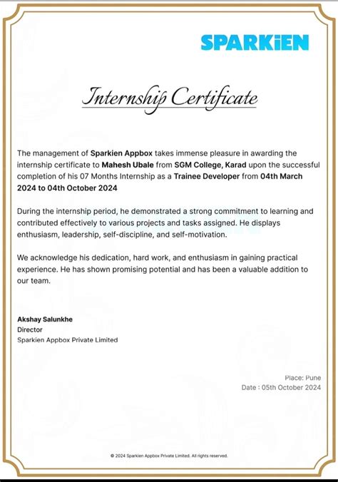 Mahesh Ubale On Linkedin Internship Journey Comes To An End But The