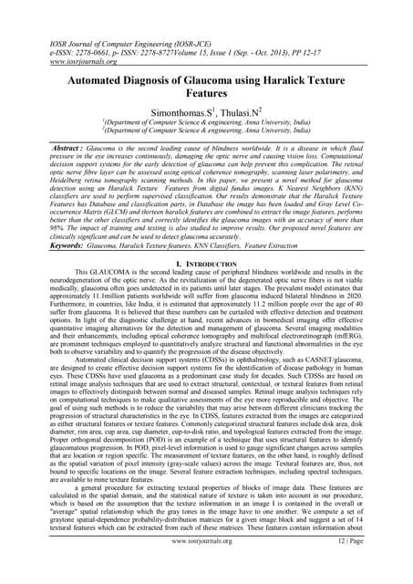 Glaucoma Disease Diagnosis Using Feed Forward Neural Network Pdf Eye And Vision Conditions