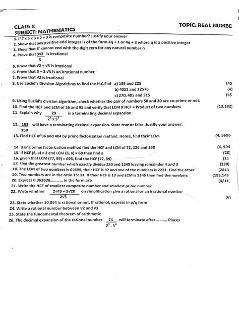 Maths Assignment X Pdf