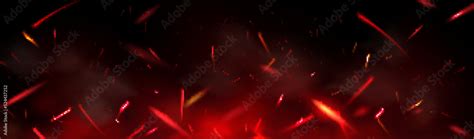 Red Fire Sparks Overlay Effect Burning Campfire Flame With Ember