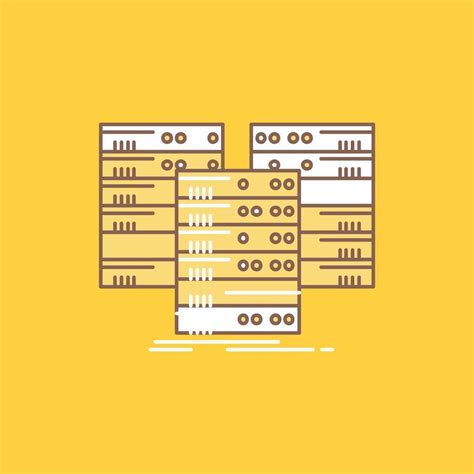 center centre data database server flat line filled icon beautiful
