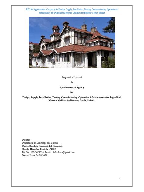 Rfp For Appointment Of Agency For Design Supply Installation Testing Commissioning