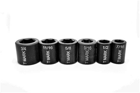 Sae 6 Piece 3 8 In Drive Non Conductive Composite Socket Set T Mark® Tools