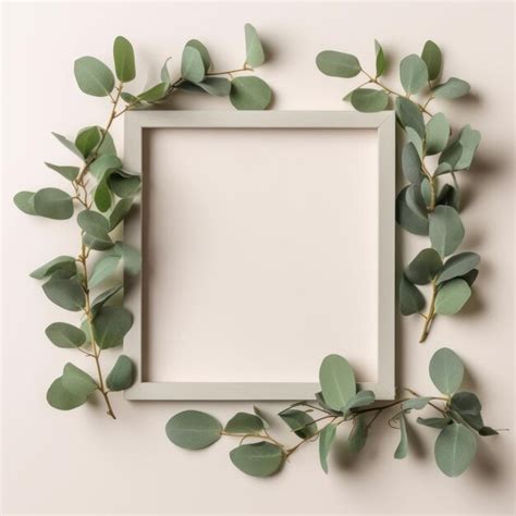 Premium Ai Image Square Eucalyptus Frame With A Minimalist Design Ai